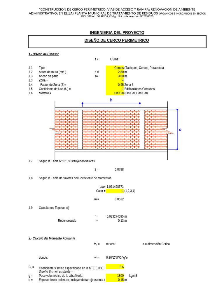 Memoria de Calculo - Cerco Perimetrico | PDF | Ingeniería estructural ... Memoria de Calculo - Cerco Perimetrico | PDF | Ingeniería estructural ...