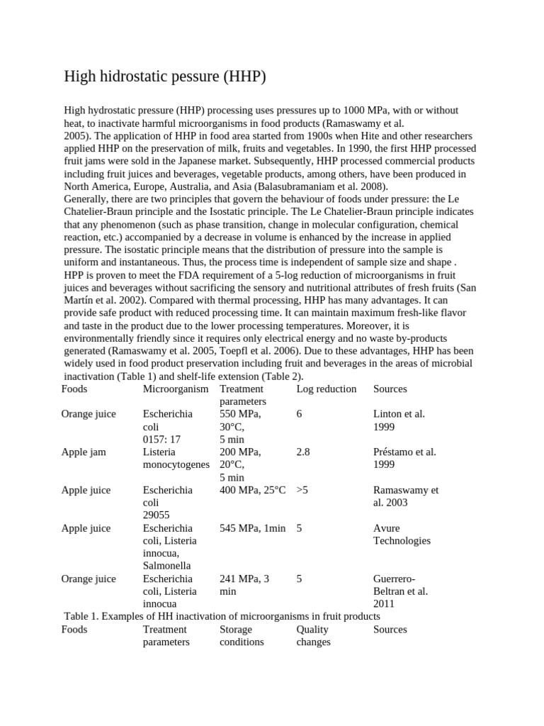 High Hidrostatic Pessure | PDF