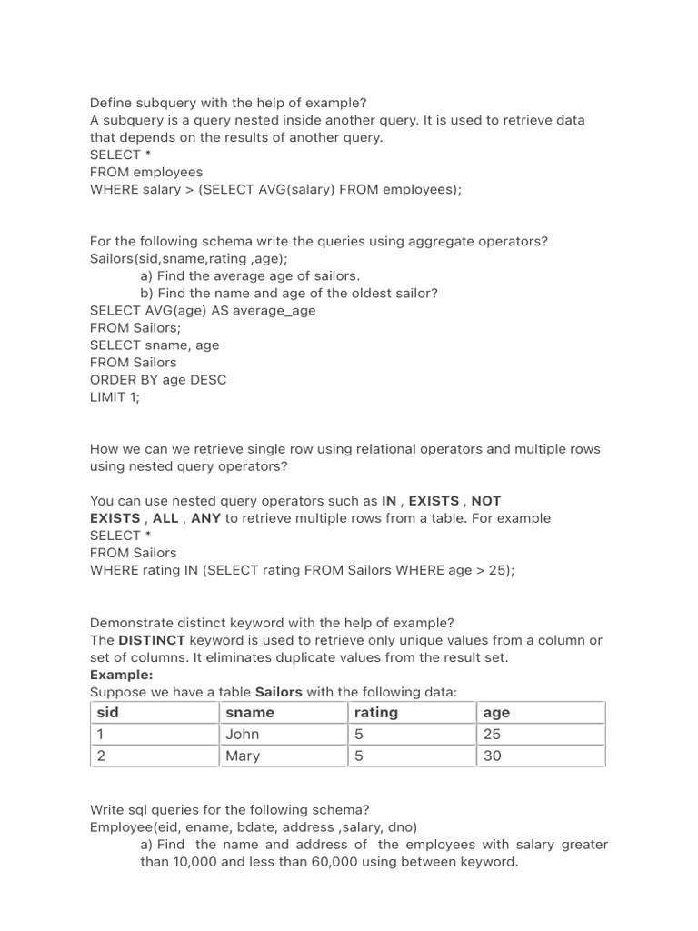 Understanding SQL Subqueries and Data Models | PDF | Relational Model | Databases