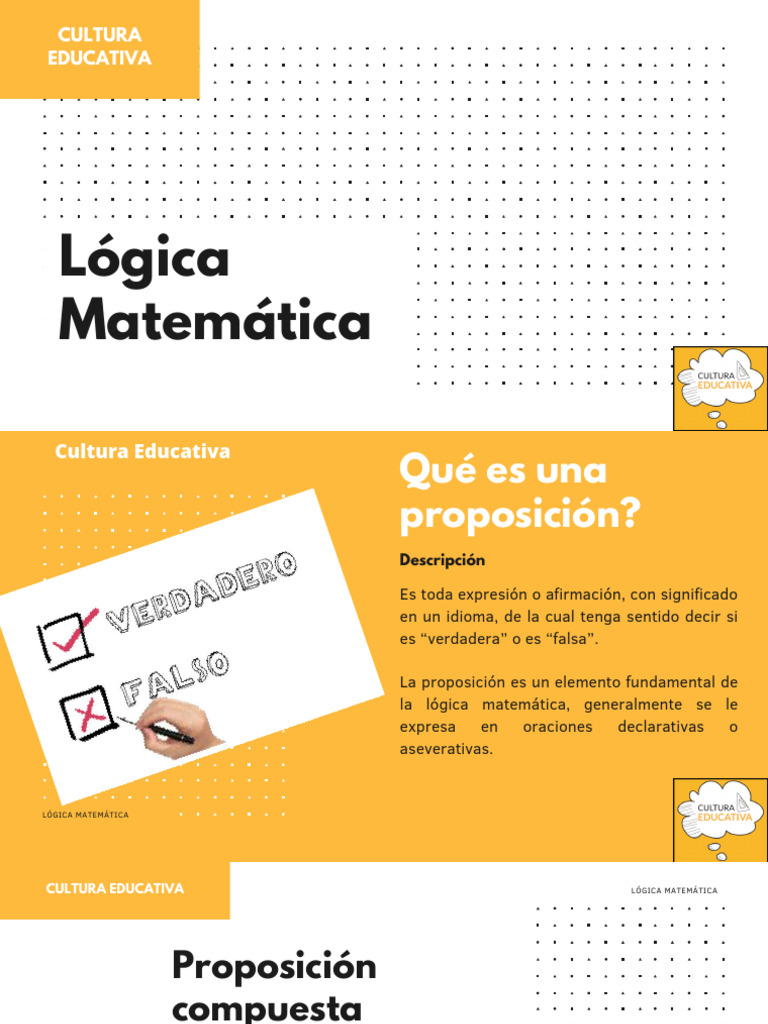 Presentación de Lógica Matemática | PDF | Proposición | Interpretación (filosofía)