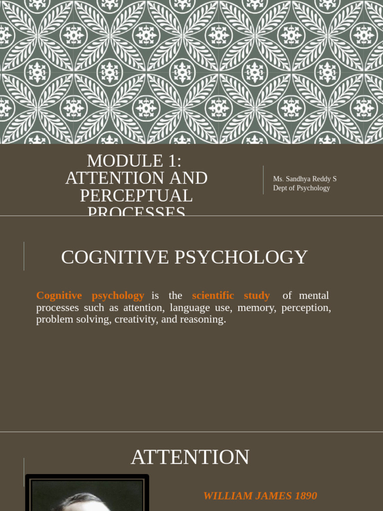 Module I Attention | PDF | Attention | Perception