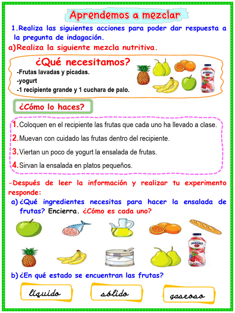 Ficha C y T-Aprendemos A Mezclar - Maestra Janet | PDF