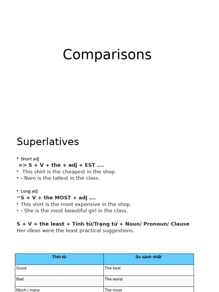 Comparisons | PDF