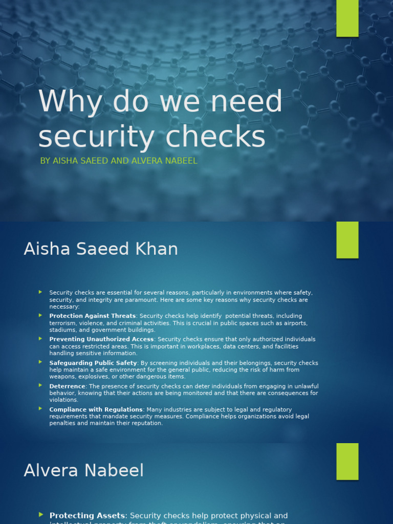 Why Do We Need Security Checks | PDF