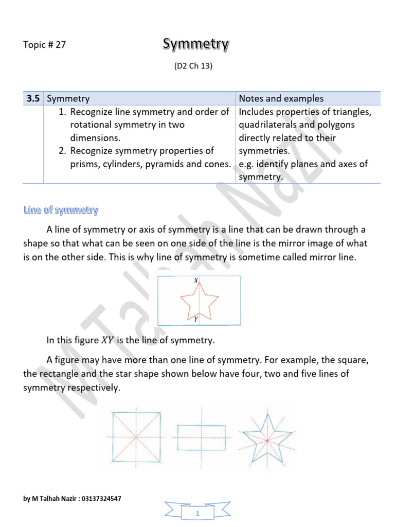 27 Symmetry | PDF | Shape | Rectangle