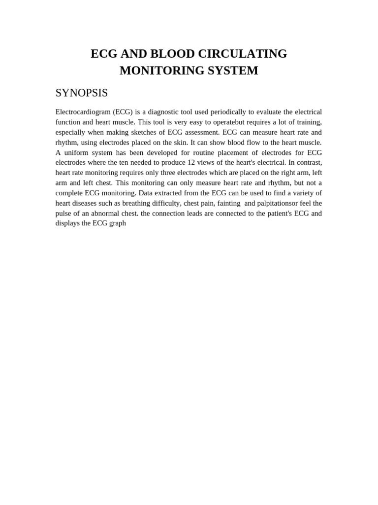 ECG Monitoring System Overview | PDF