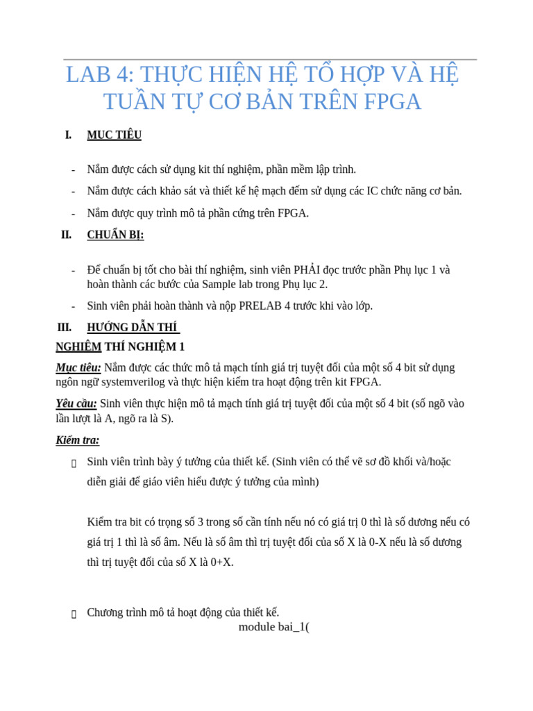 Báo Cáo Lab4 | PDF