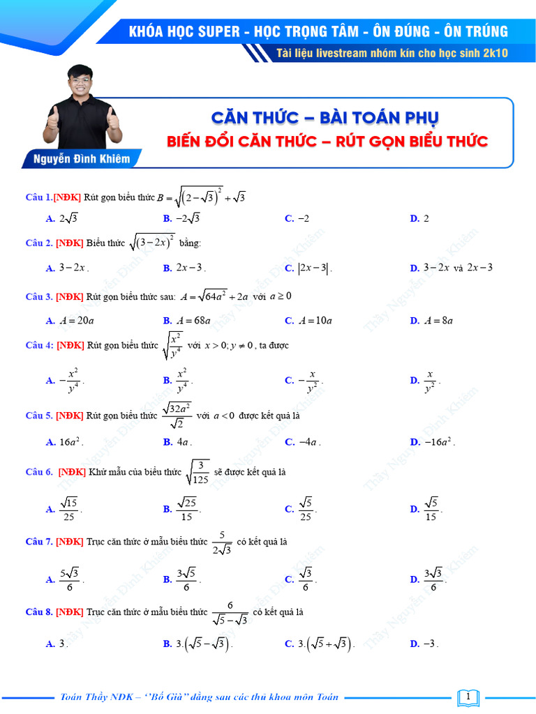 Căn TH C - Bài Toán PH | PDF