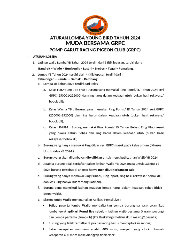 Aturan Lomba YB Tahun 2024 | PDF