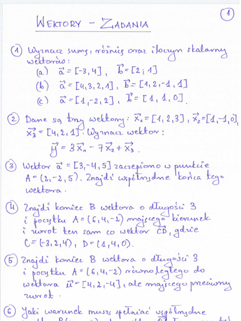 Wektory Zadania | PDF