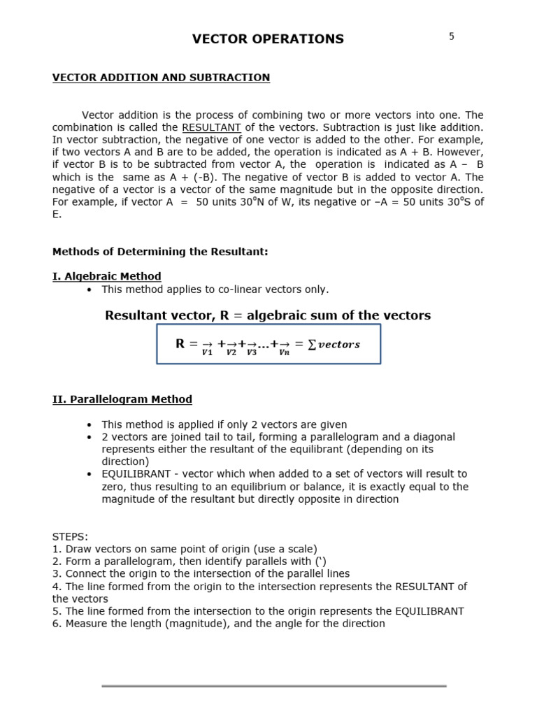 1 2 Vector Operations Pdf Euclidean Vector Trigonometric Functions