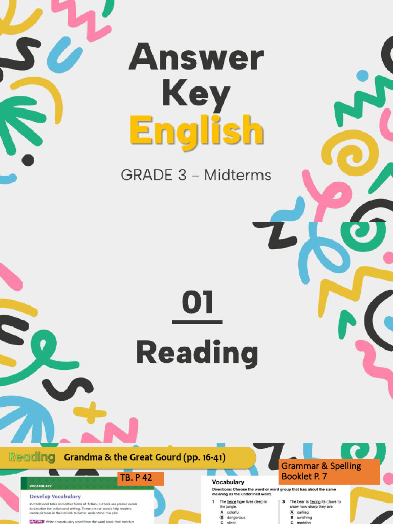 Grade 3 - Answer Key Midterms-Final2.0 | PDF | Sentence (Linguistics) | Linguistic Morphology