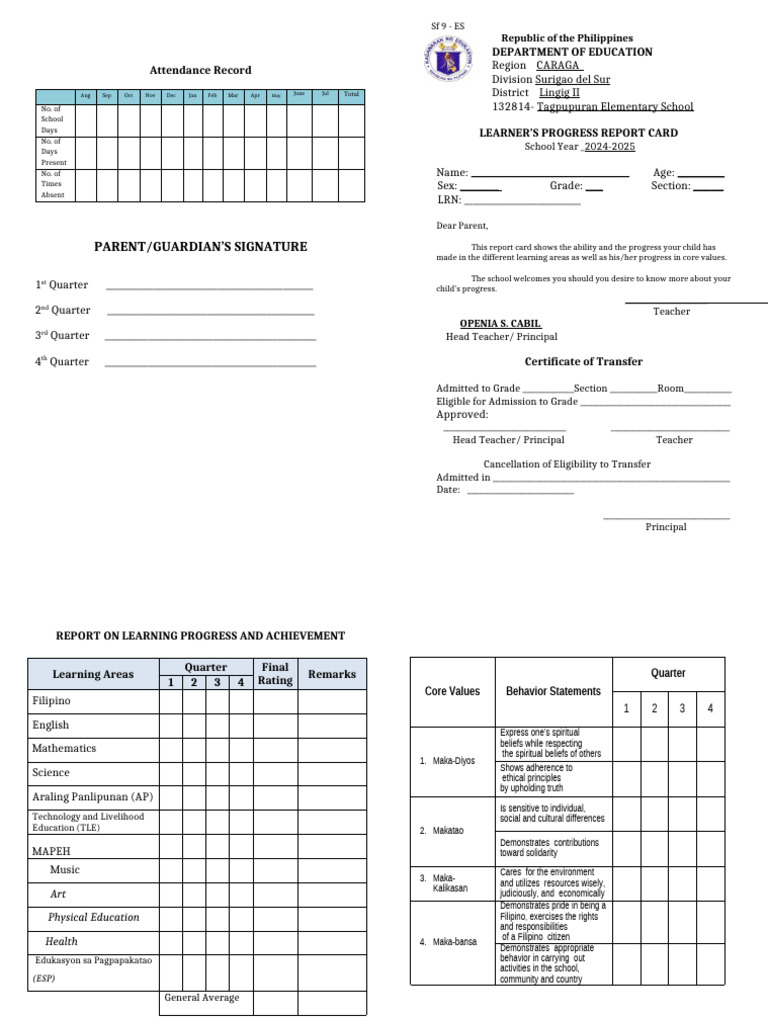 sf9 Blank Form | PDF