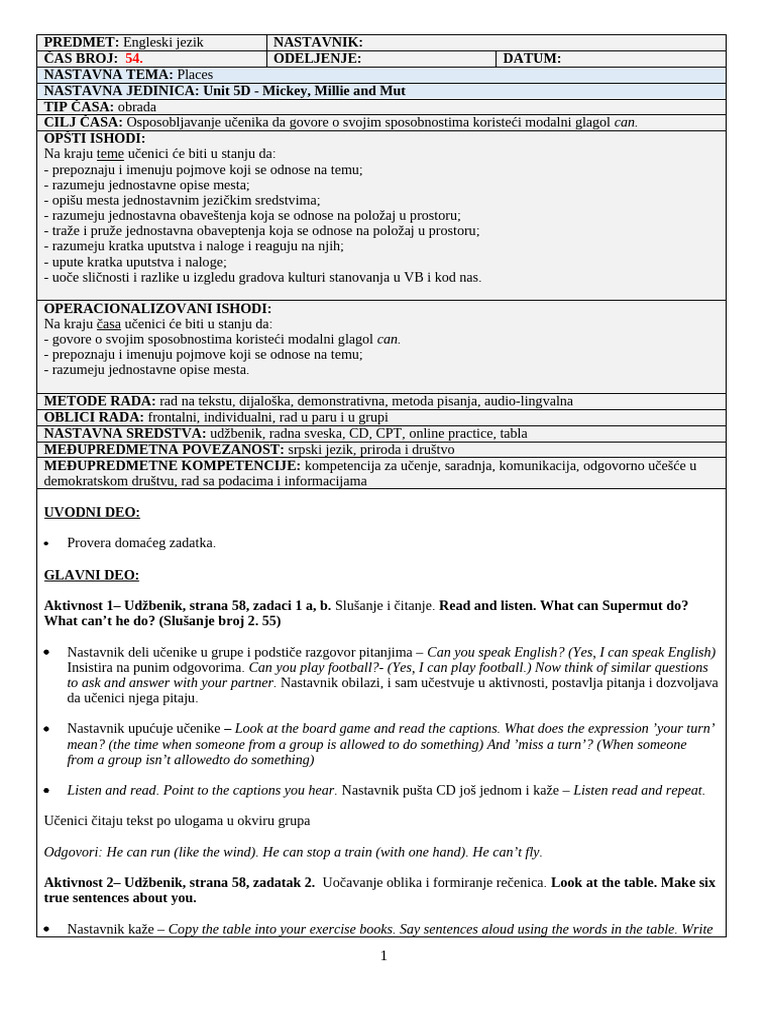 Y4 Lesson Plan 54 | PDF