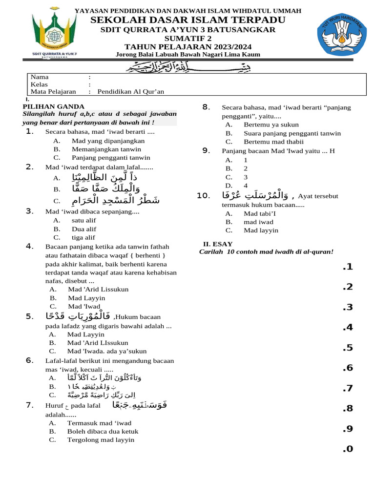 Soal Mad Iwadh | PDF
