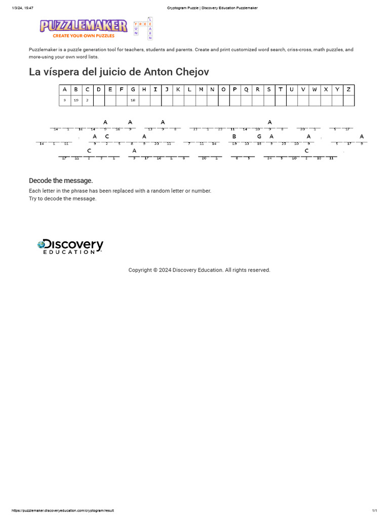 Criptograma Animación A La Lectura Si | PDF
