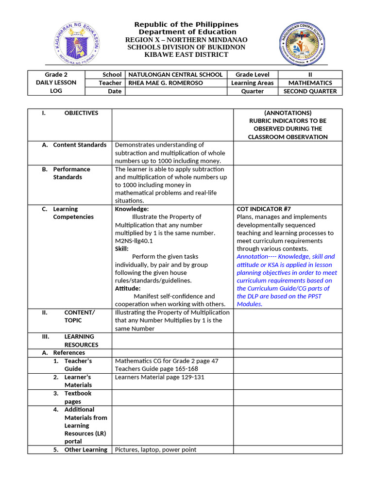 2nd Quarter LP-Math | PDF | Educational Assessment | Learning