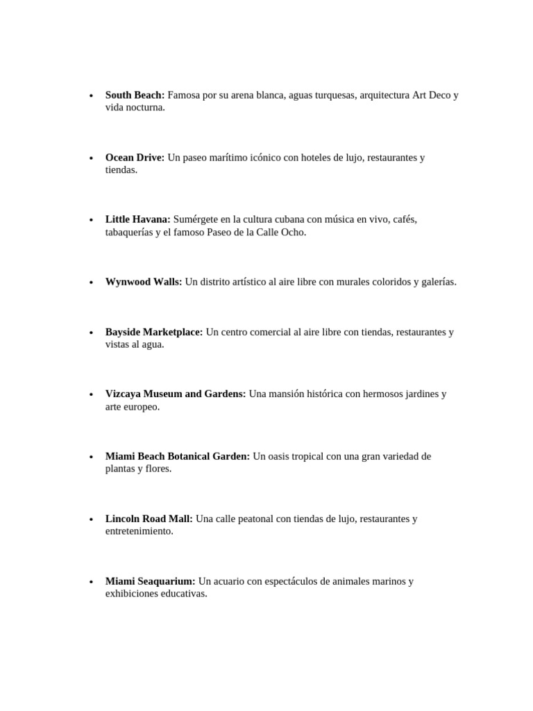 Atractivos Miami | PDF