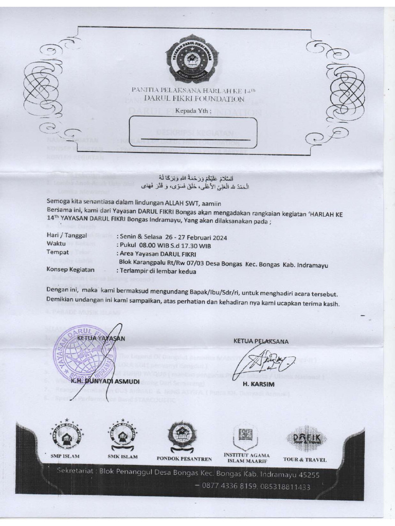 Undangan Umum Harlah | PDF