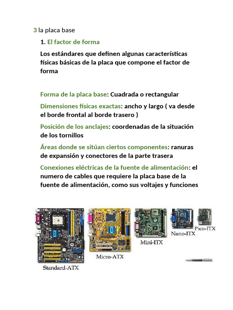 3 La Placa Base | PDF | Hardware de la computadora | Memoria de acceso aleatorio