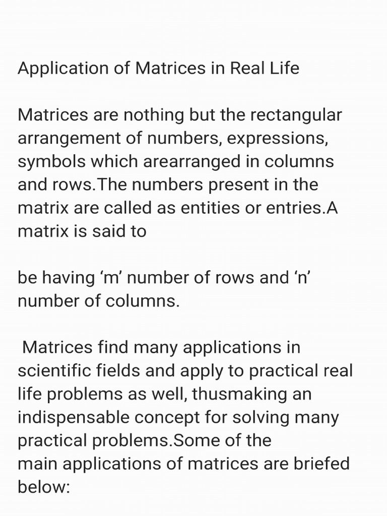 Determinants and Matrices Applications | PDF
