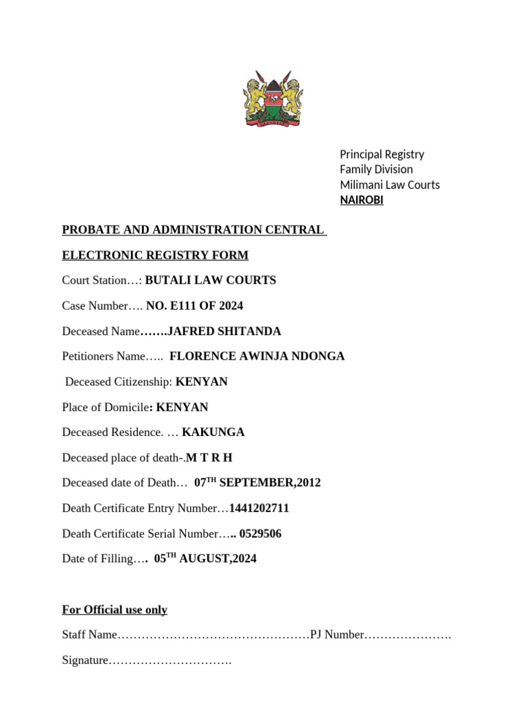 Notices Gloria | PDF | Probate | Kenya