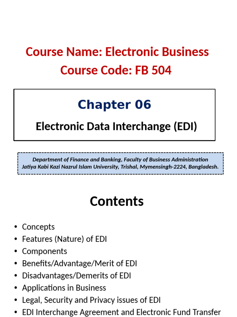 Chapter 06 - Electronic Data Interchange (EDI) | PDF | Electronic Data Interchange | Business