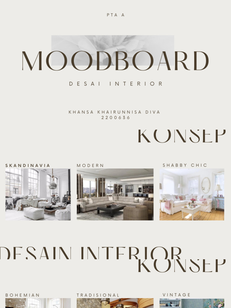 Contoh Moodboard Desain Interior Minimalis | PDF