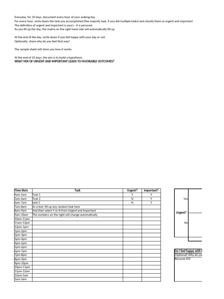 Daily Task Tracking for Time Management | PDF