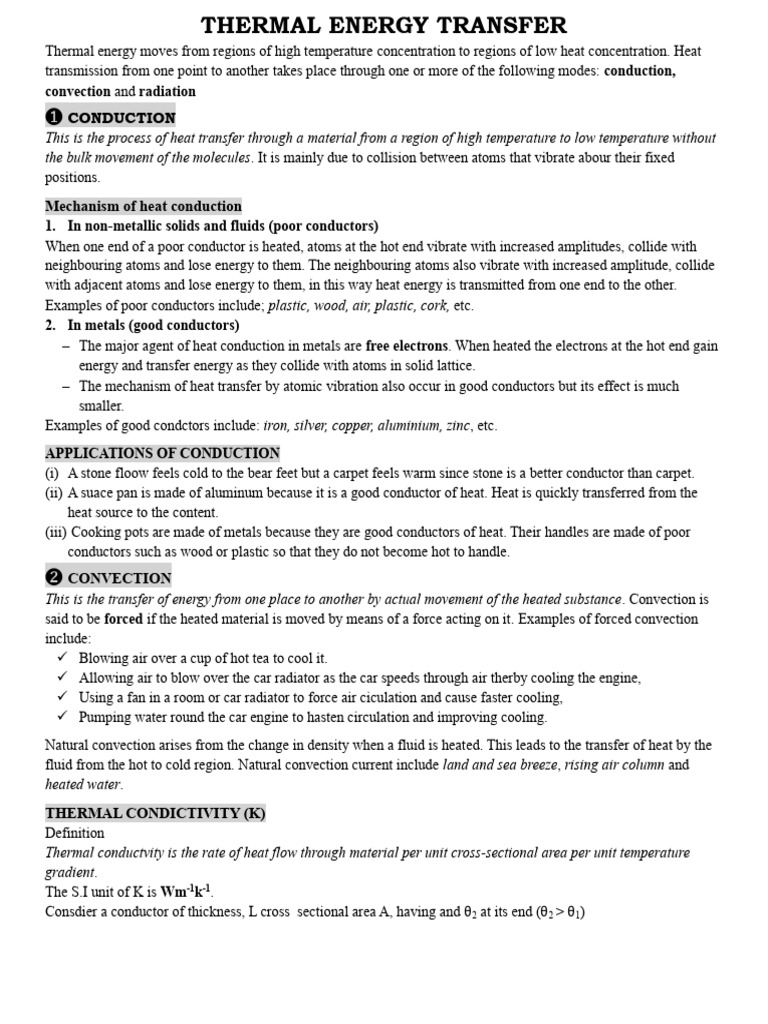 Thermal Energy Transfer | PDF | Heat Transfer | Thermal Conduction