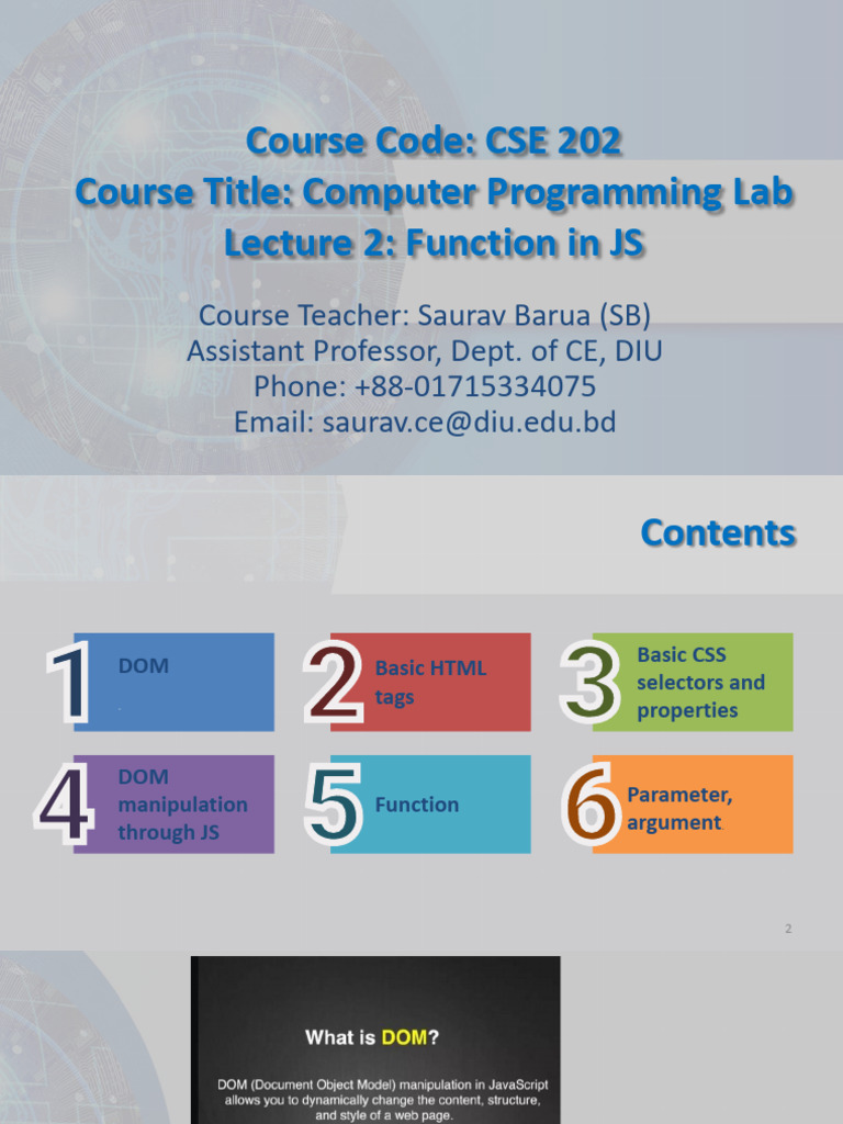 L2 Function In Js Cse 202 Bn11 Pdf Parameter Computer Programming Java Script 7005