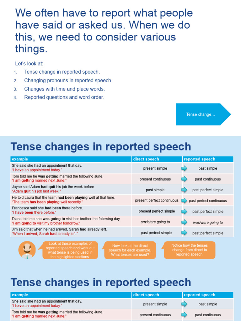 Grammar - Reported Speech - Units 13 - 14 | PDF | Verb | Question