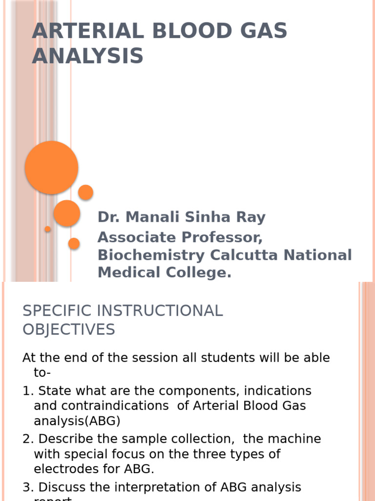 Arterial Blood Gas Analysis Guide | PDF | Bicarbonate