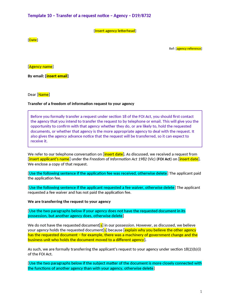 FOI Request Transfer Notification | PDF | Justice | Crime & Violence