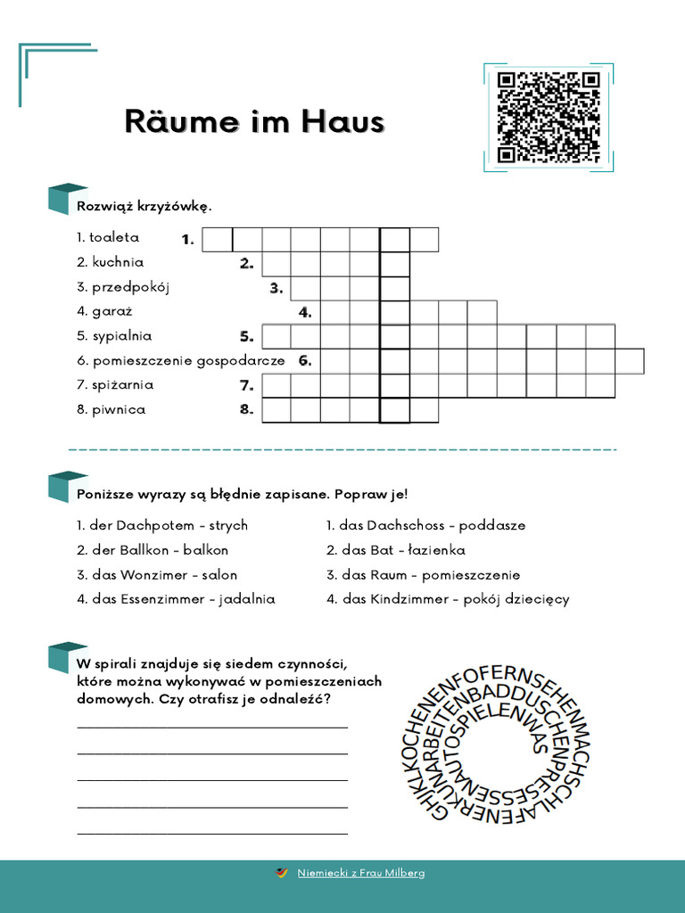 Karta Pracy Raume Im Haus | PDF