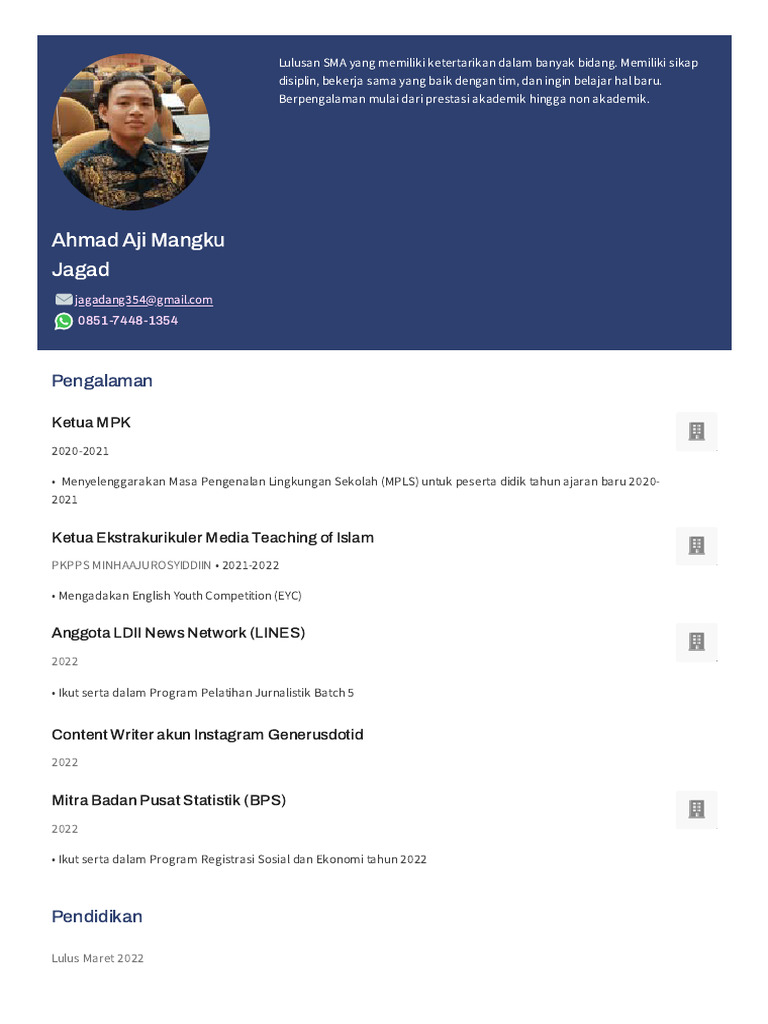 CV Ahmad Aji Mangku Jagad | PDF