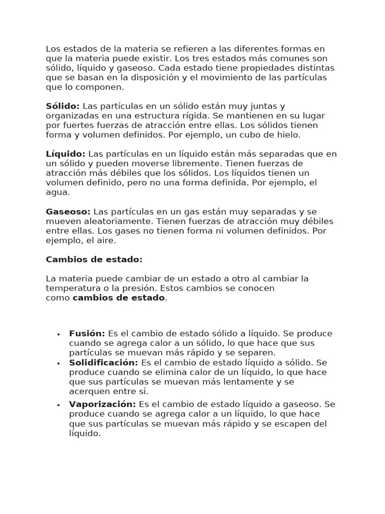 Estados y Propiedades de la Materia | PDF | Líquidos | Gases