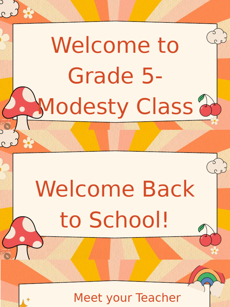 Grade 5 Modesty Class Overview | PDF | Classroom | Teachers