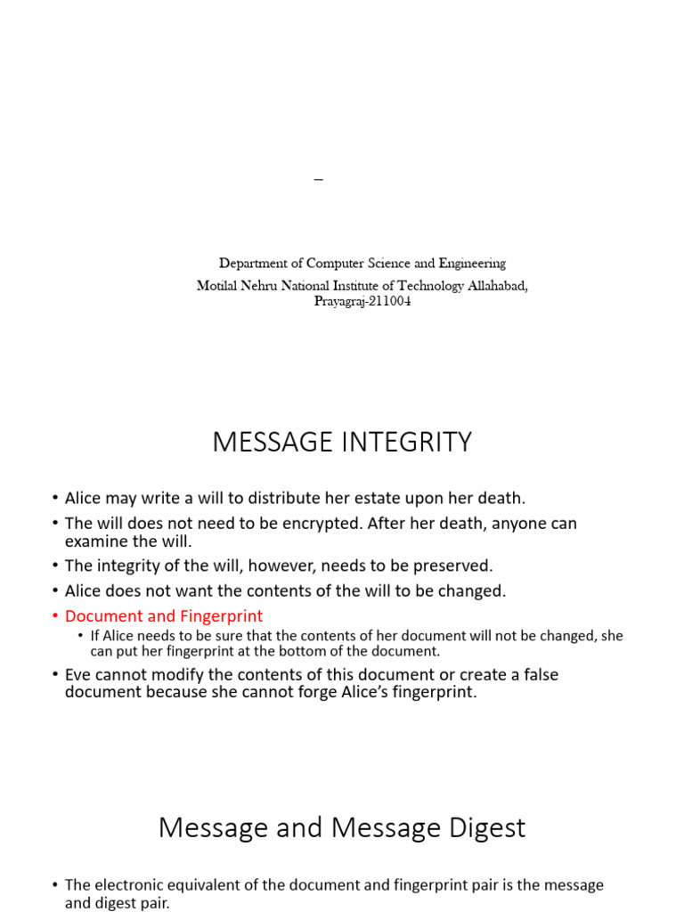 Lecture 14-Message Integrity | PDF | Cryptography | Secrecy
