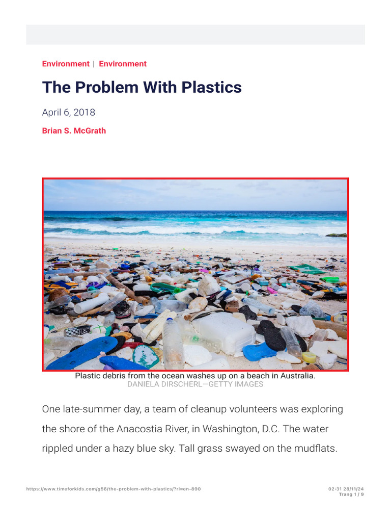 TIME For Kids - The Problem With Plastics | PDF | Plastic | Pollution