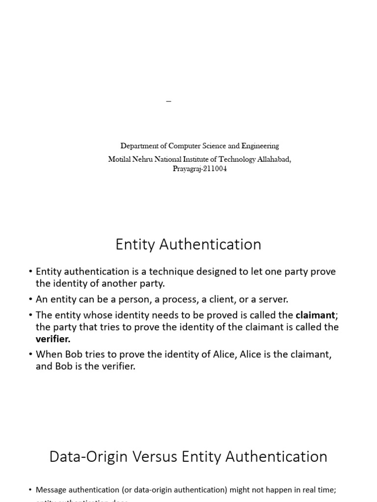 Entity Authentication in Cryptography | PDF | Password | Personal Identification Number