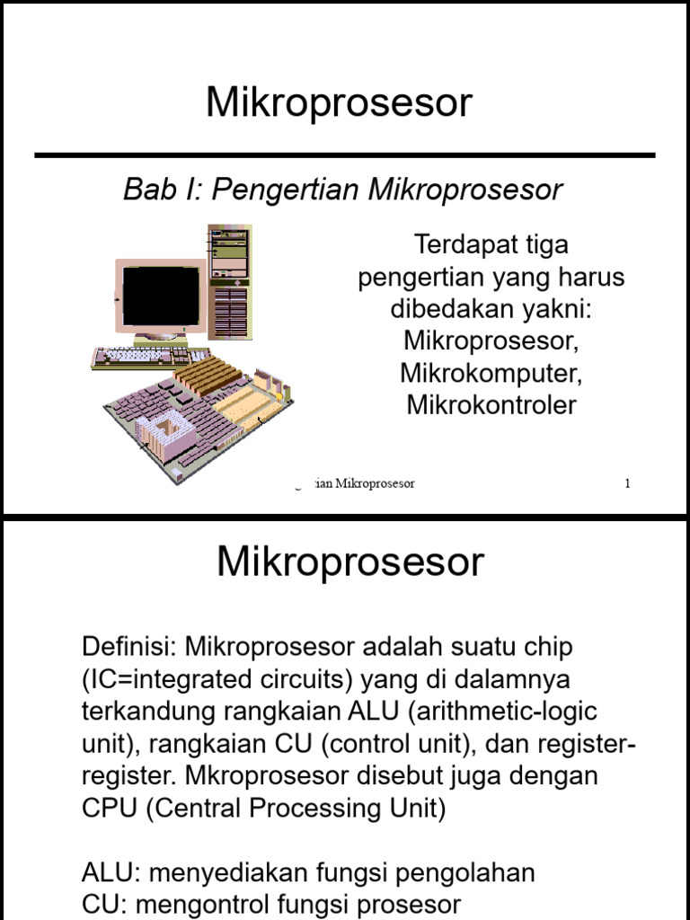 Pengertian Jenis Dan Arsitektur Mikroprosesor | PDF