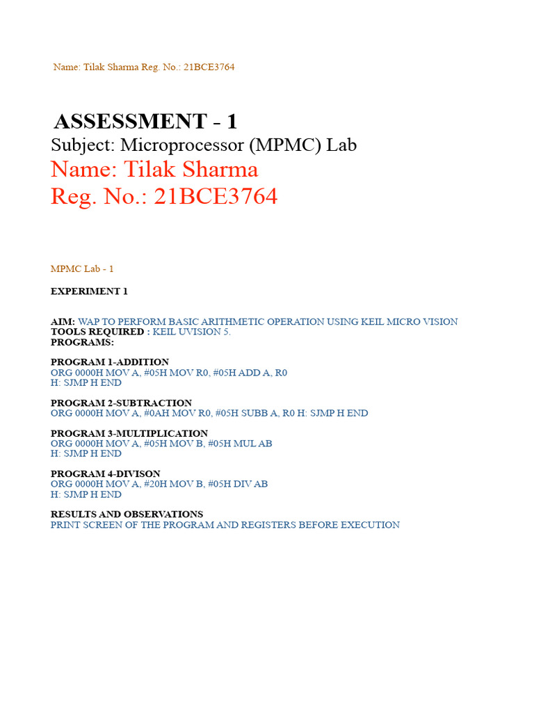 21BCE3764 Micro DA 1 | PDF