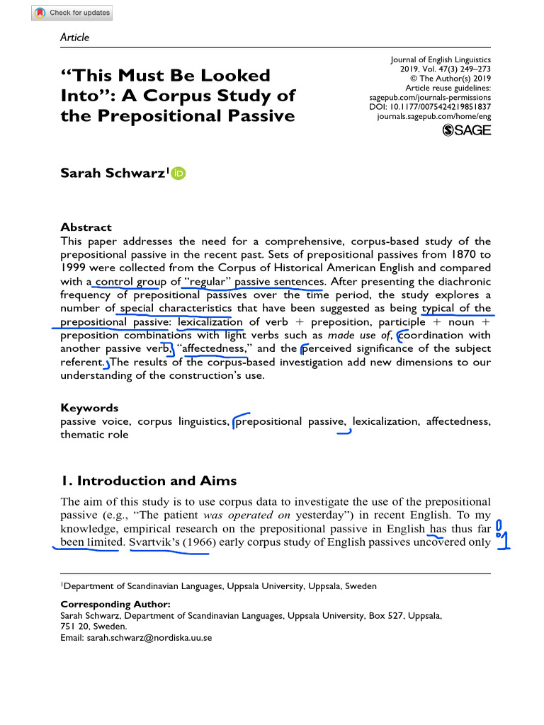 "This Must Be Looked Into": A Corpus Study of The Prepositional Passive ...