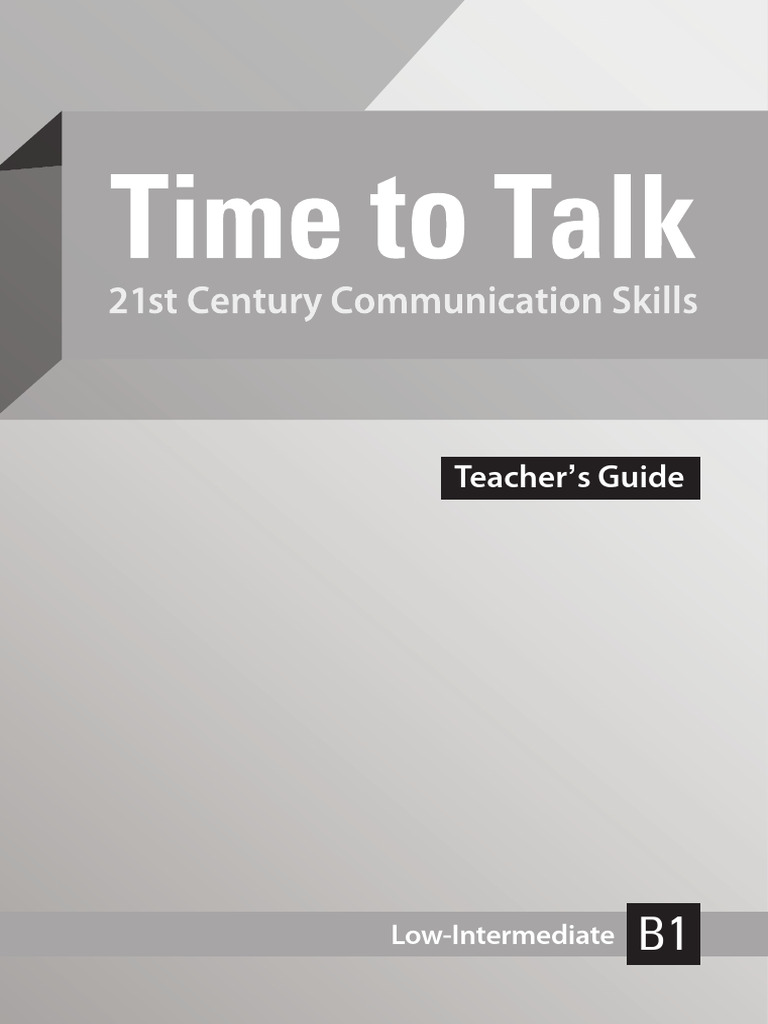 Time to Talk B1 Teacher's Guide | PDF | Grammar | Syntax
