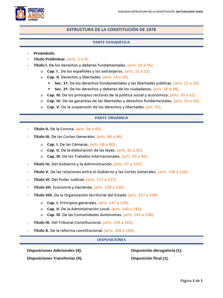 1 1 Estructura De La Constitucion General Pdf