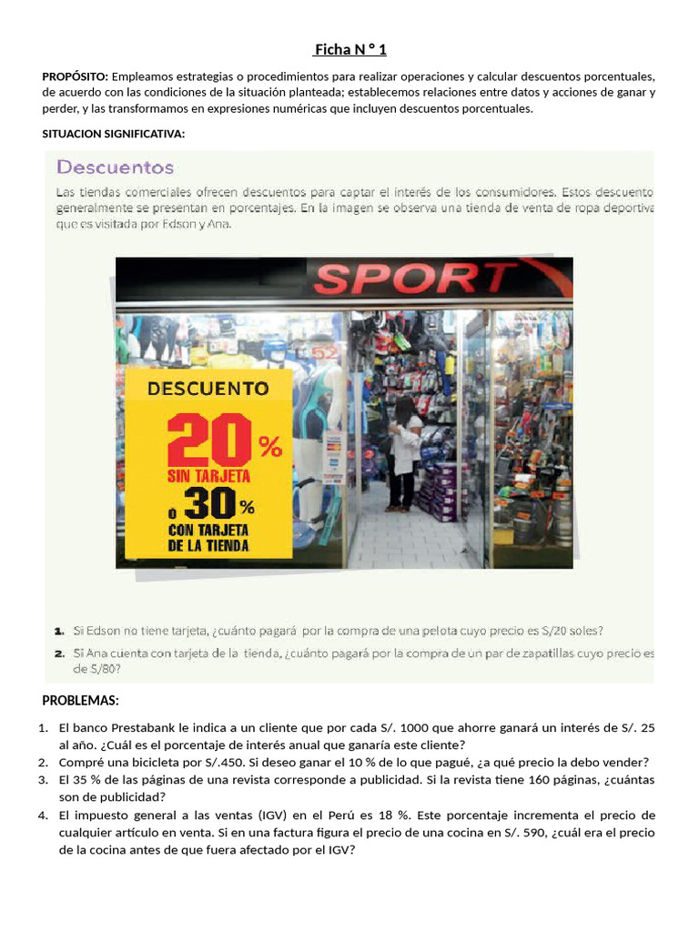 Ficha 1 - 2 - EDA6 | PDF | Presupuesto | Porcentaje