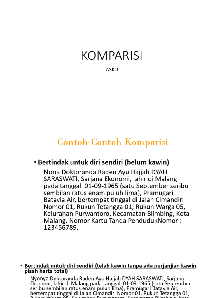 KOMPARISI LENGKAP - Rev | PDF