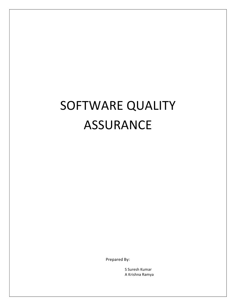Software Quality Assurance Guide | PDF