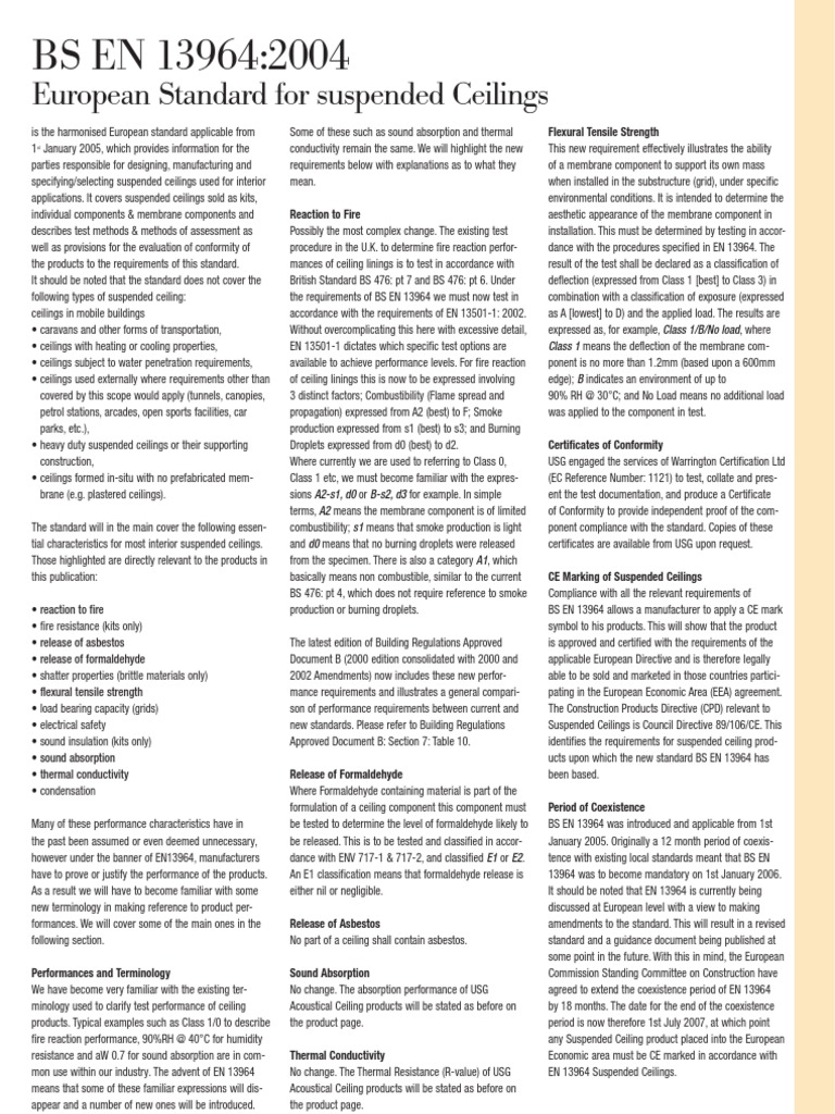 Suspended Ceilings Standards Guide | PDF | Building Engineering | Nature